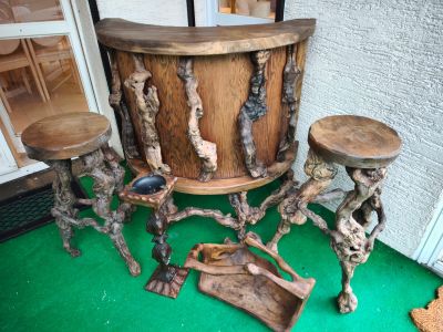 Bar wood and vines half moon (1 m x 28 x High 1m02) + 2 s... - 85152564 ...