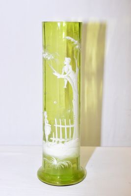 An enamelled glass vase decorated with figures in a lands... - 84482742 ...
