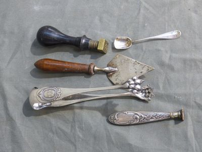 CHRISTOFLE silver plated sugar tongs with numbers + 2 wax... - 85043317 ...