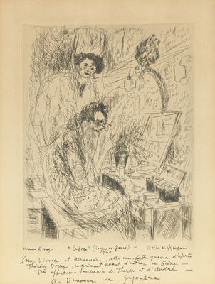 André DUNOYER DE SEGONZAC La Loge de la comédienne Thérès... - 84369075-2 | Interencheres.com