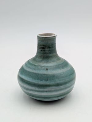 Vase soliflore à panse ventrue en céramique bleu-vert, si... - 84921341 ...