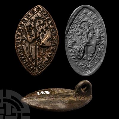 Large French Medieval Vesica-Shaped Seal Matrix 'ad causa... - 71142894 ...