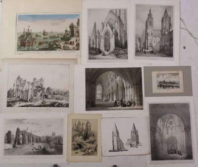 [NORMANDIE] Ensemble de 15 gravures dont : Eglise de Ber... - 85336385 ...