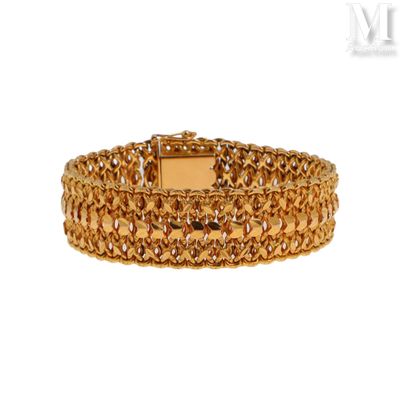 Bracelet gourmette Bracelet en or jaune 18k (750°/°°) à m... - 85005243 ...