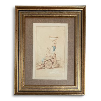 Emile LOUBON (1809-1863) Deux paysannes Aquarelle signé... - 84271403 ...