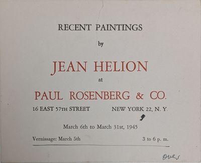 Jean HELION (1904-1987) Autograph card signed and addres... - 84858295 ...
