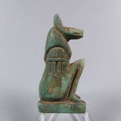 Egypt. Amulet depicting the seated god Anubis. Frit. L. 5... - 85099383 ...