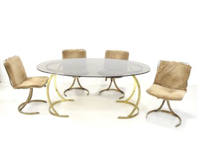 DINING ROOM FURNITURE comprising a table with oval glass ... - 85165538 ...